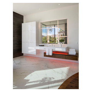 Serenity Indian Wells luxury desert mansion modern primary bathroom ...