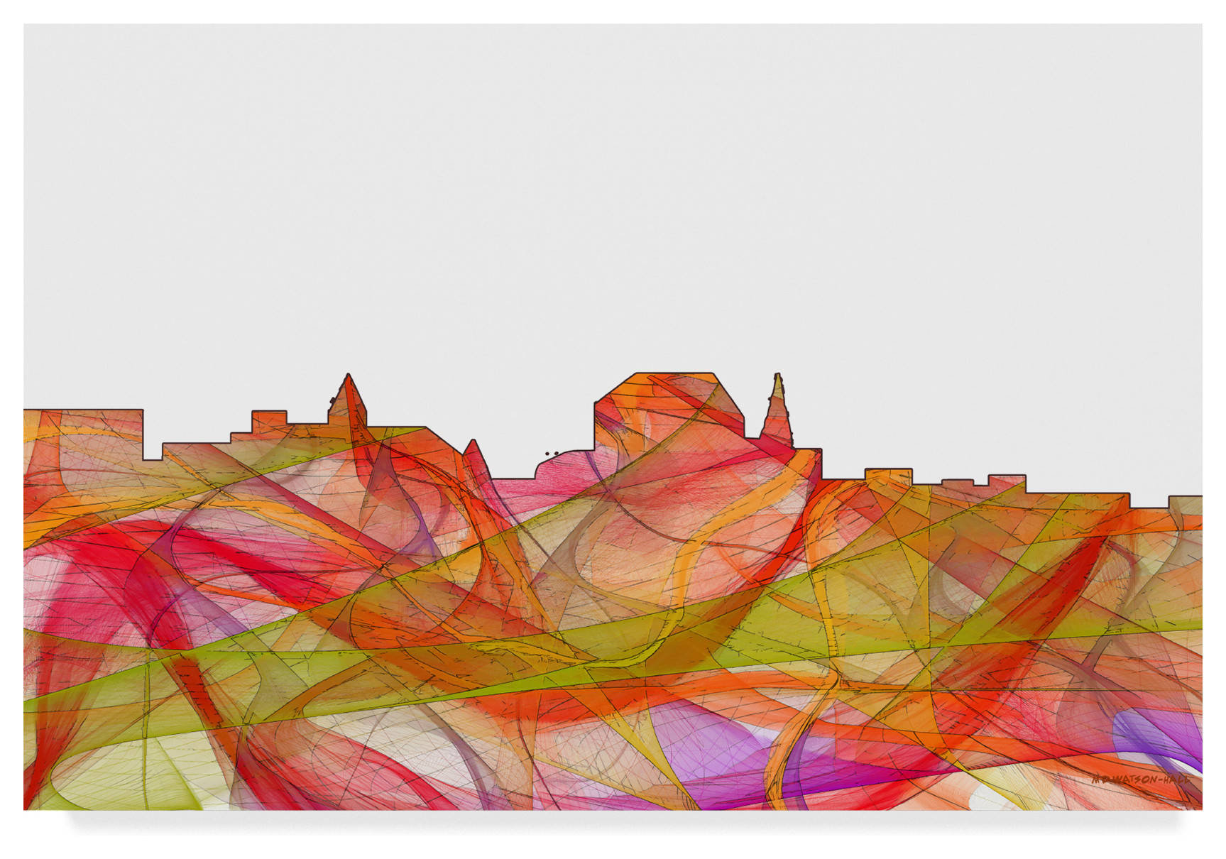 "Augusta Maine Skyline" by Marlene Watson, Canvas Art, 16"x24 ...