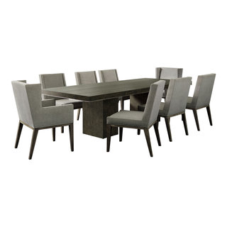 Bernhardt Linea 9-Piece Dining Set, Cerused Charcoal - Transitional ...