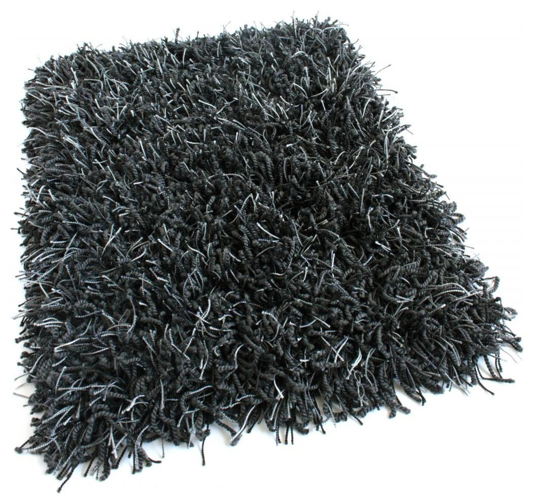 Bling Black Marble Area Rug, 68.2 oz Shag Carpet 1.5" Fiber Length ...