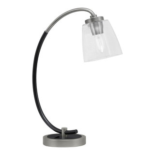 1-Light Desk Lamp, Graphite/Matte Black Finish, 4.5" Square Clear ...