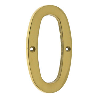 Genuine Solid Brass 4" House Number: #0 - Transitional - House Numbers ...