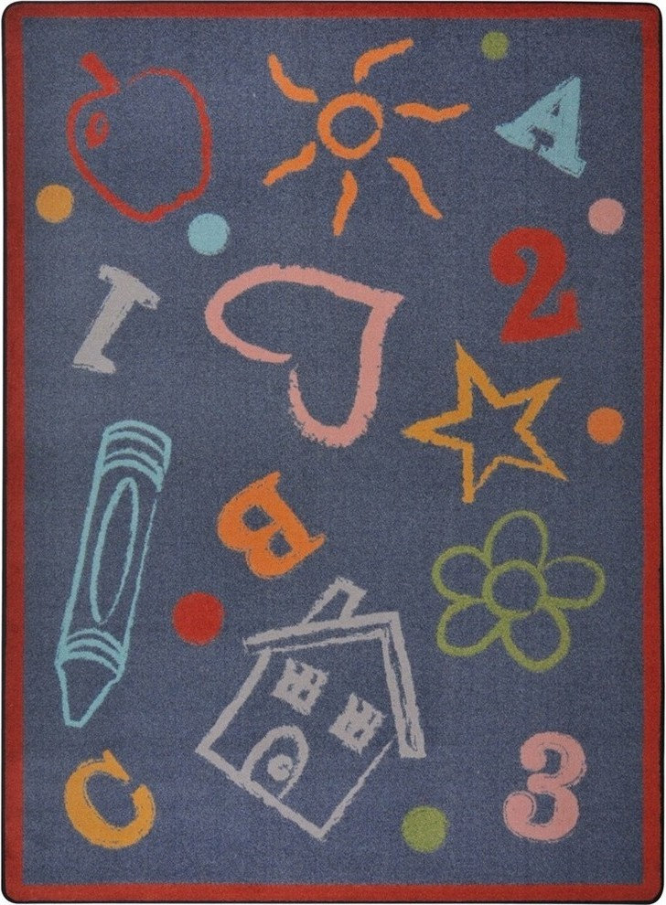 Playful Patterns, Children'S Area Rug, Kid'S Art, 7'8"X10'9", Chalkdust ...