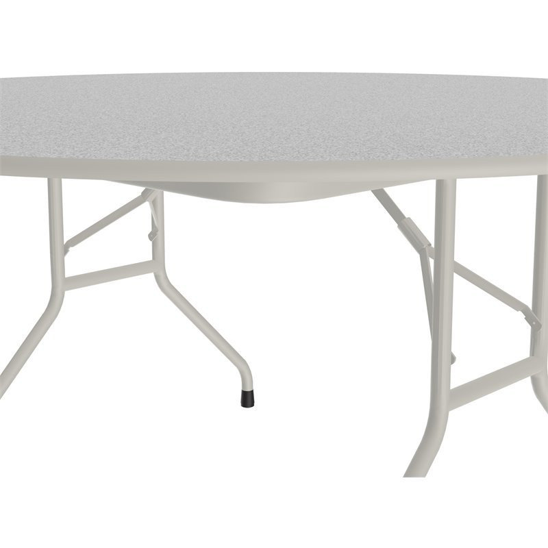 Correll 60"W x 60"D Melamine Top Folding Table in Gray Granite ...