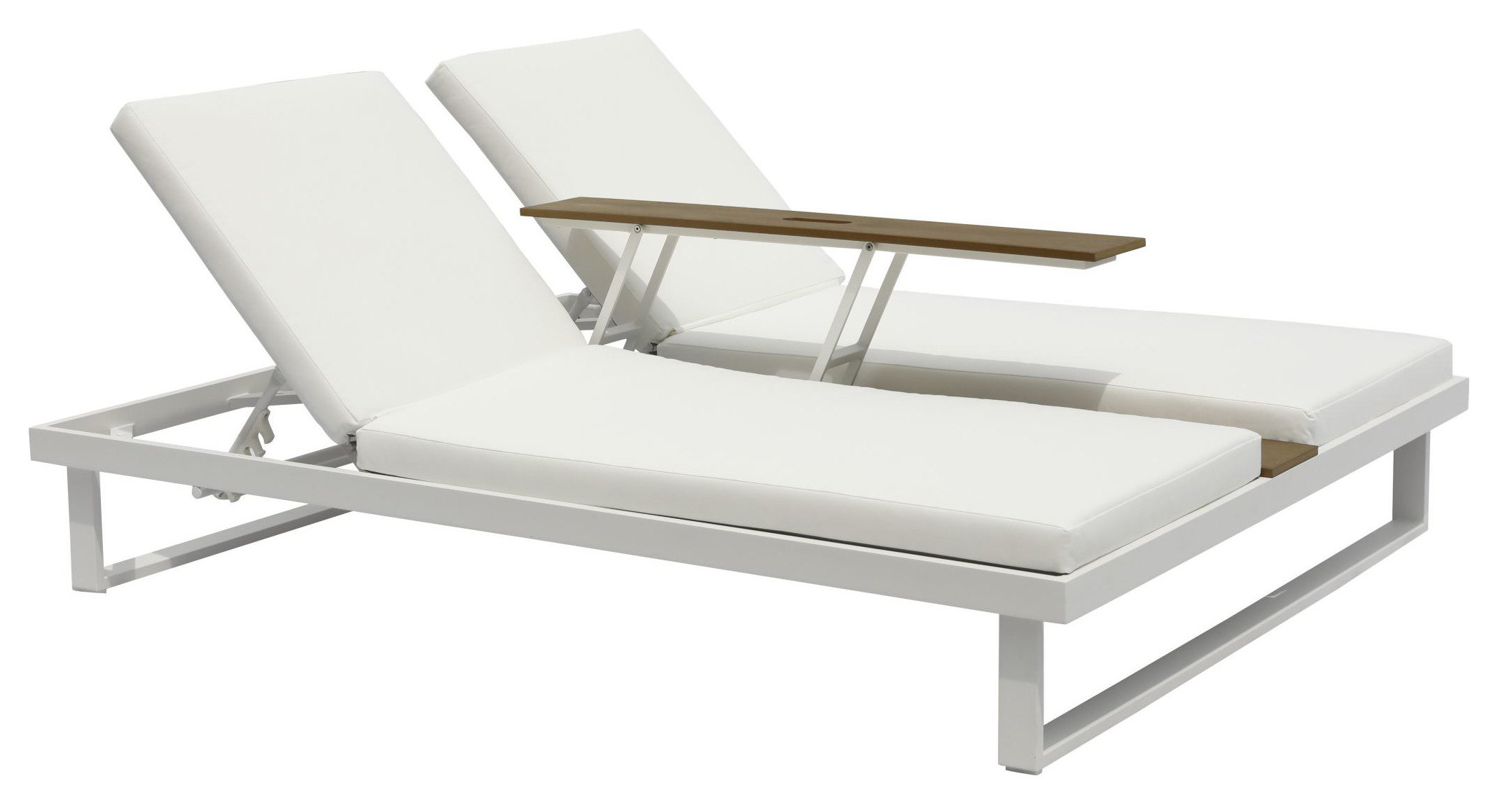 Sandy Double Lounge Chair, White - Contemporary - Outdoor Chaise ...
