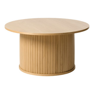 Mid-Century Modern Round Pedestal Coffee Table - Transitional - Coffee ...