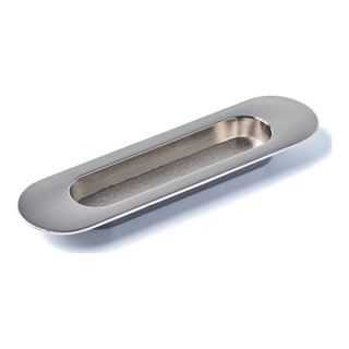Stainless Steel Recessed Oval Flush Pulls, 6" Set of 1 - Contemporary ...