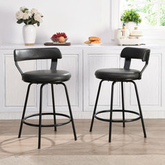 Hausfame Metal Counter Height Industrial Swivel Bar Stools Grey Counter Height Bar Height 29 32 in