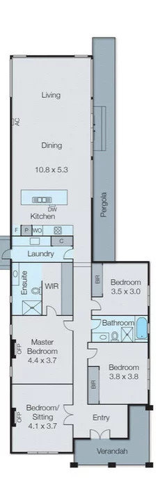Open Floor plan for single mum with young kid - long and skinny house