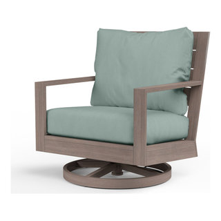 Laguna Driftwood Finish Swivel Outdoor Club Rocker - Transitional ...