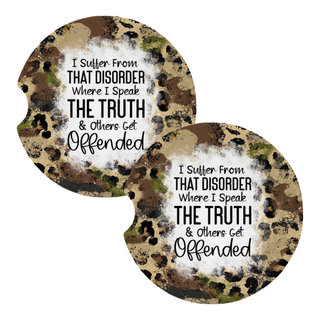 I Suffer from That Disorder Cheetah Sassy Coasters for Car Cup Holders ...