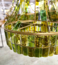 Green glass lamp shade