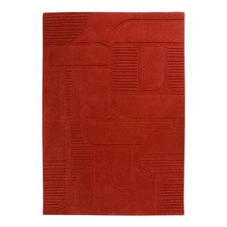 Hand Tufted Tomato Wool Area Rug, 4'6"X6'6" - Contemporary - Area Rugs ...