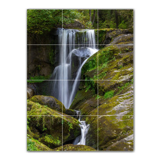Waterfalls Ceramic Tile Wall Mural HZ501135, 24" Wide x 32" High ...