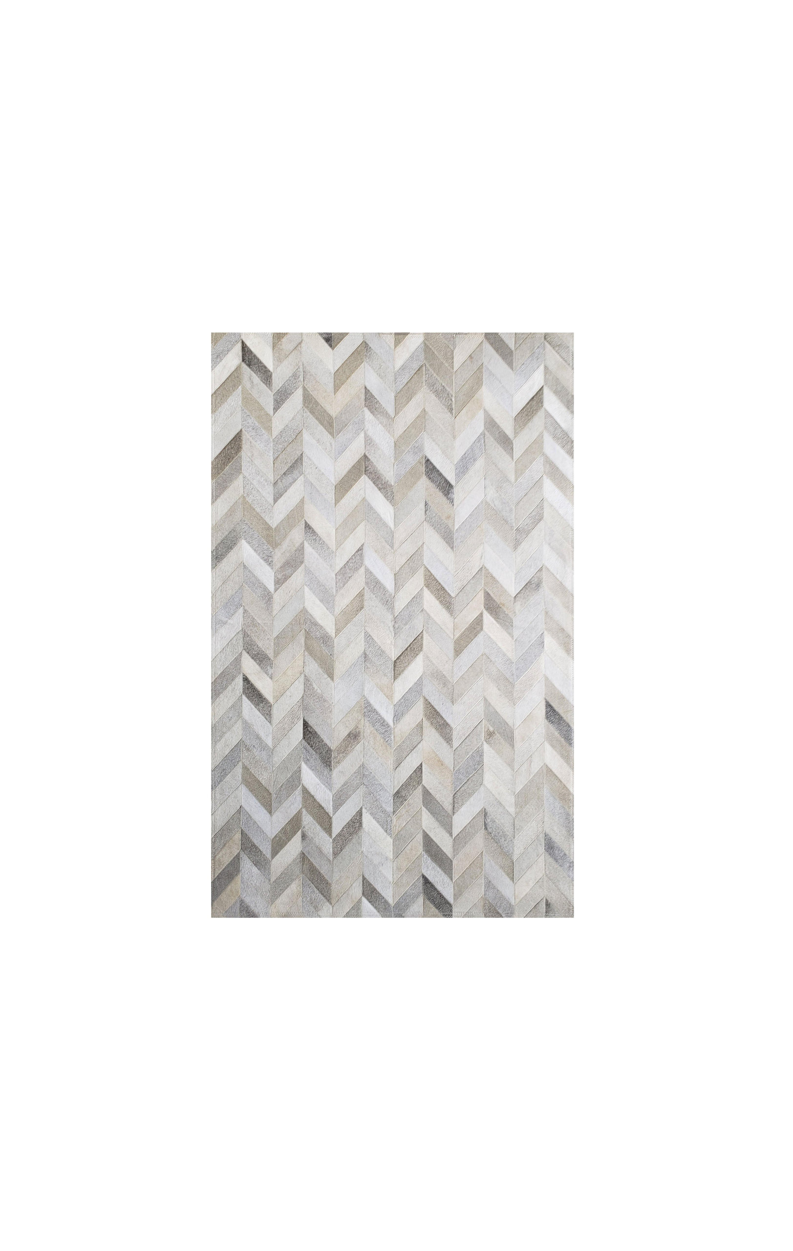 Cowhide Patchwork Rug, Grey Tones - CHEVRON, 6x8 - Contemporary - Area ...