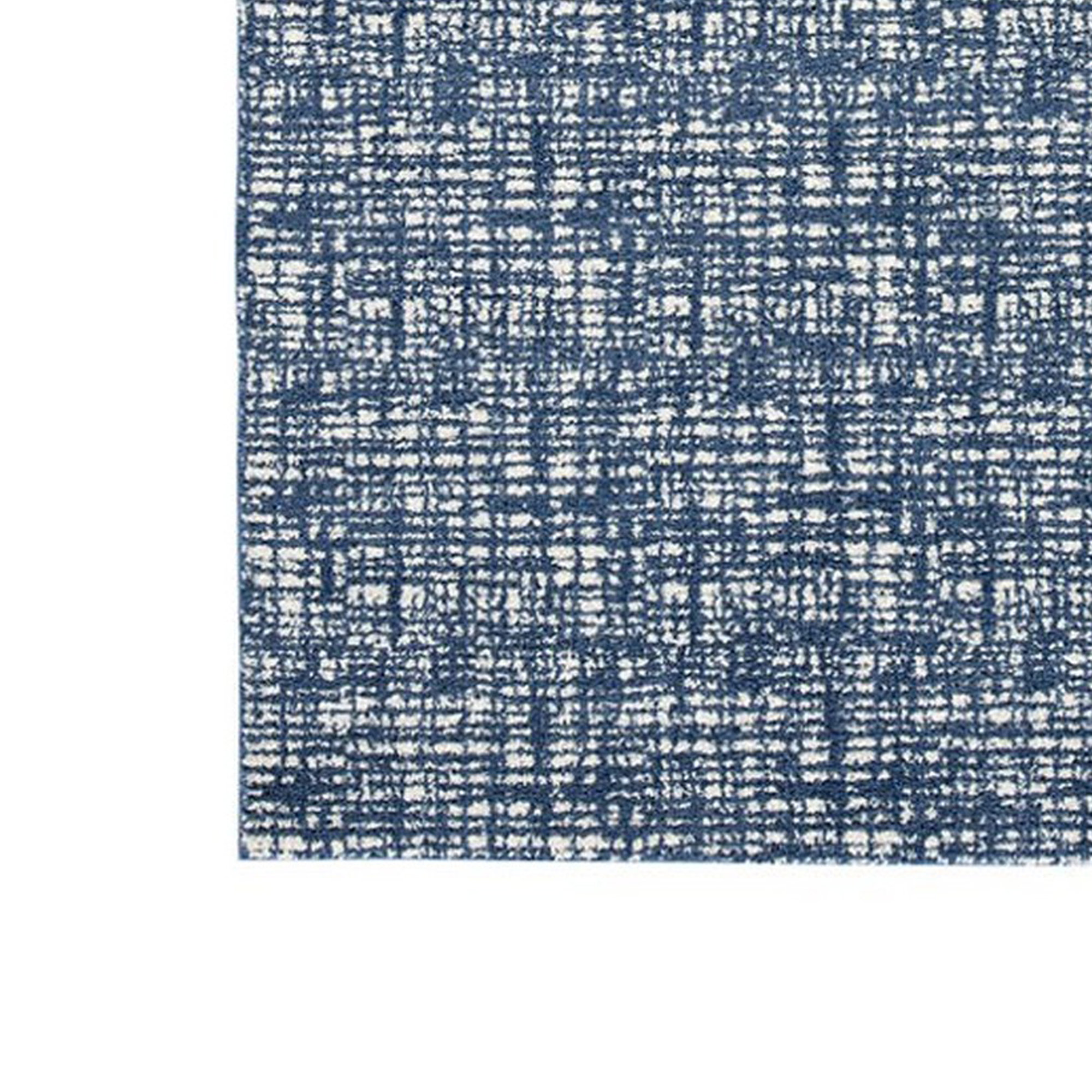 Machine Woven Fabric Rug with Embossed Cross Hatch Design, Large, Blue ...