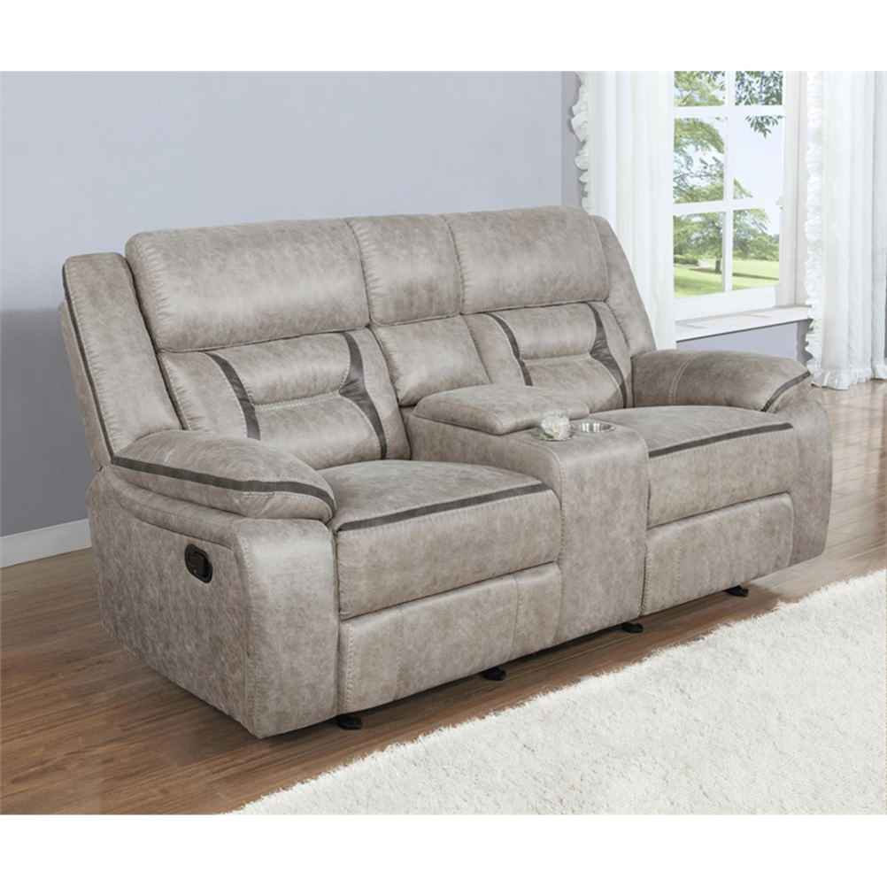 Coaster Greer Faux Leather Upholstered Tufted Back Glider Loveseat ...