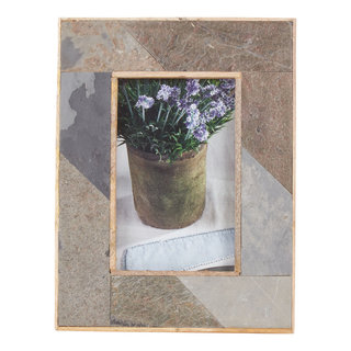 Slate Picture Frame With Distressed Design, 5"x7" - Transitional ...