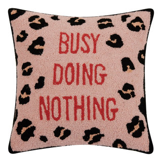 Busy Doing Nothing Hook Pillow - Contemporary - Decorative Pillows - by ...