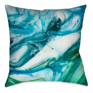 Tidal Sweep II Outdoor Decorative Pillow, 20" X 20" - Contemporary ...