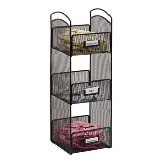 Pemberly Row 3 Tier Break Room Organizer in Black - Pantry And Cabinet ...