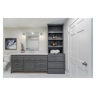 split master bathroom (shower side and bathtub side) - Transitional ...