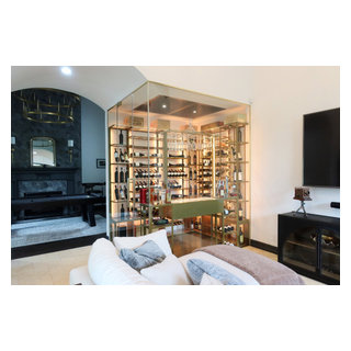Corner Wine Room and Tasting Counter - Modern - Wine Cellar - Miami ...