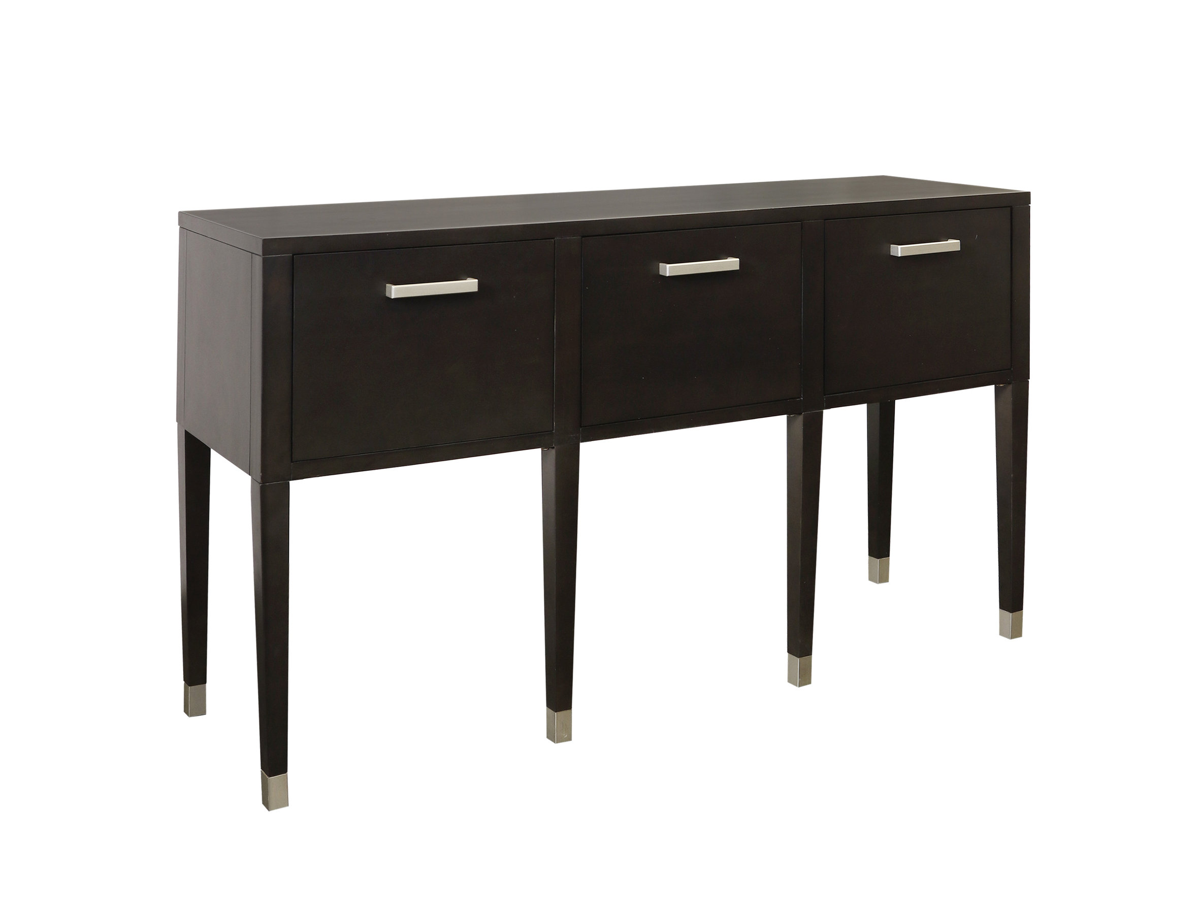Modern Three Drawer Console Table Brushed White Finish - Transitional ...