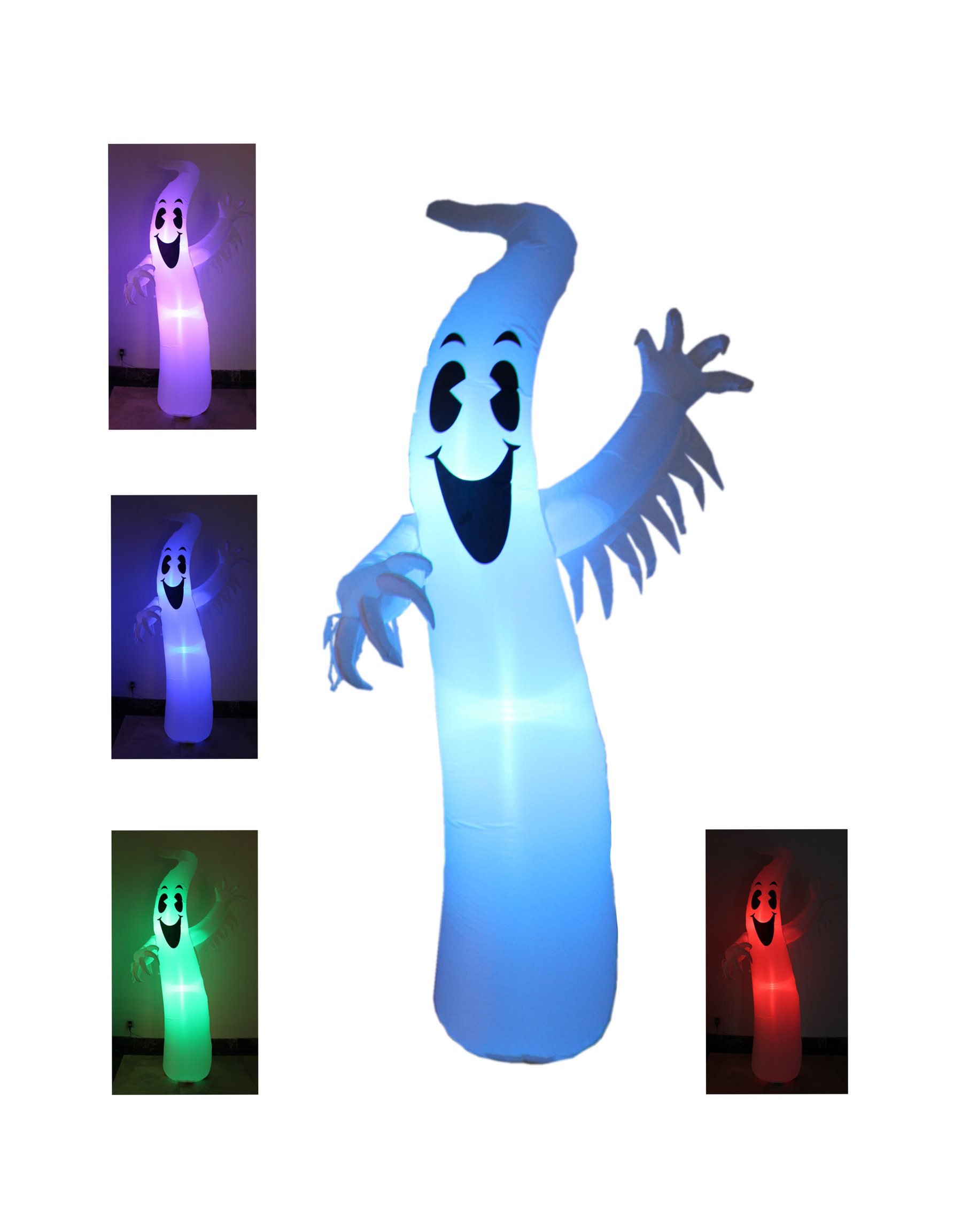 Ghost Color Changing LED Yard Decoration, 8' - Traditional - Outdoor ...