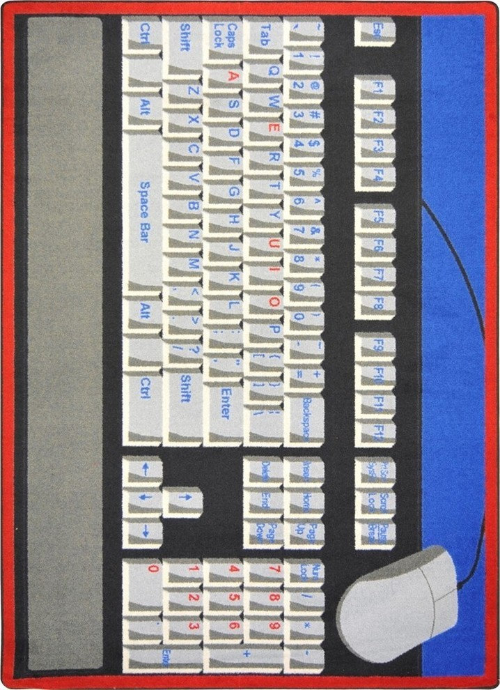 Kid Essentials, Early Childhood Keyboard Connection Rug, Gray, 7'8"X10 ...