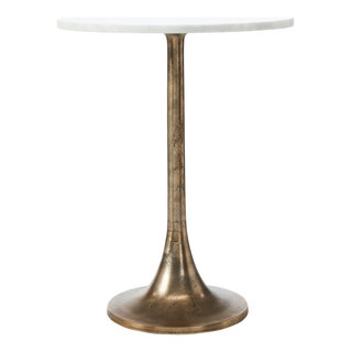 Amalya Antique Brass Aluminum Side Table - Transitional - Side Tables ...