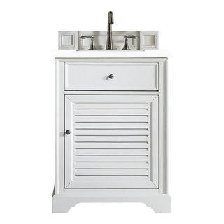 Savannah 26" Single Vanity, Bright White, w/ 3 CM Classic White Quartz ...
