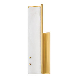 Hudson Valley Lucio Wall Sconce 14.5", Aged Brass, 14.5 - Transitional ...