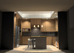 New construction with 12 ft ceilings in Kitchen.