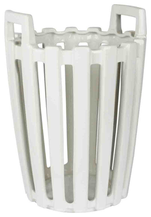 decorative Ceramic Vase, Bucket Shaped, White - Transitional - Vases ...