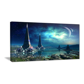 "The Towers of Gremor Alien Planet" Digital Canvas Print, 40"x20 ...