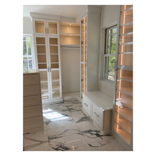 Custom Walk-in Closet With Marble Floors - Modern - Closet - Los ...