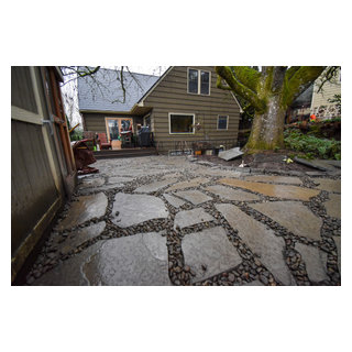 Flagstone Pad Installation - Patio - Portland - by Prestige Landscape ...