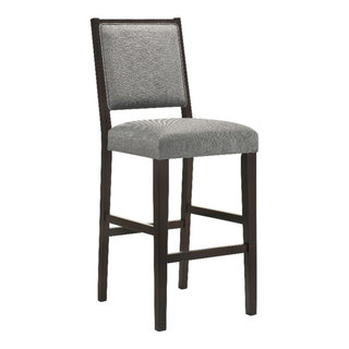 Pemberly Row Contemporary Upholstered Fabric Bar Stools in Gray ...