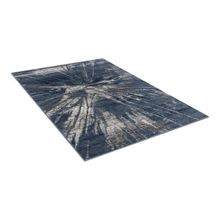Allstar Rugs 5'x7' Rectangle Abstract Weathered Splatter Rug in Blue ...