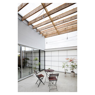 Garage Terrace House - Industrial - Patio - Kyoto - by Yoshi Architects ...