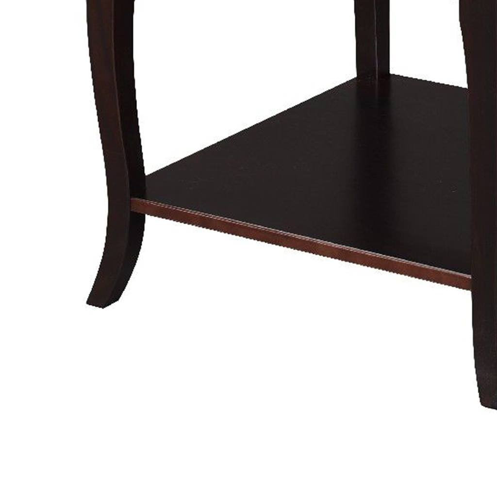 Wooden End Table with Open Bottom Shelf and Sabre Legs, Espresso Brown ...