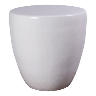 Bowness Round Ceramic Patio Accent Table - Transitional - Outdoor Side ...
