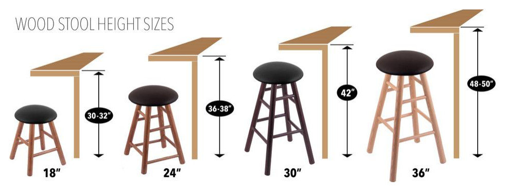 Oak Round Cushion Counter Stool With Smooth Legs - Contemporary - Bar ...