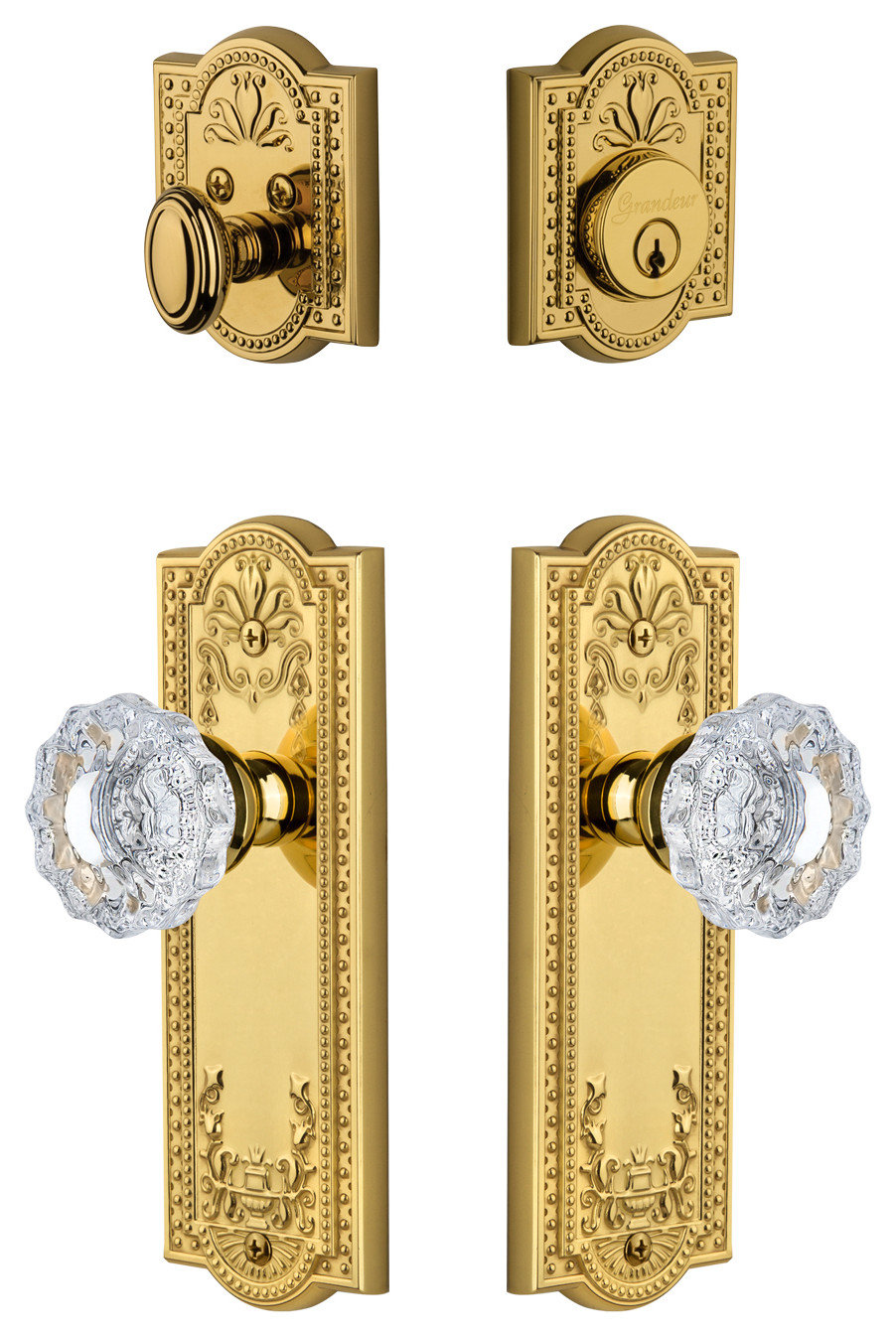 Grandeur Parthenon Plate with Versailles Knob and Deadbolt in Lifetime ...