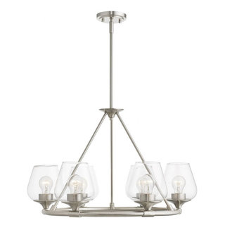 6 Light Chandelier In Transitional Style-18.75 Inches Tall and 26 ...