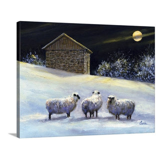 January Fleece Wrapped Canvas Art Print, 24"x18" - Farmhouse - Prints ...