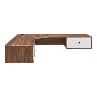 Transmit 55 Wall Mount Corner Wood Office Desk - Contemporary - Desks ...