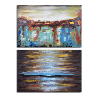 Ante Meridian and Post Meridian Hand Painted 2-Piece Canvas Set ...