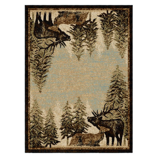 Lodge King Timberland Multi Lodge Area Rug, 2'3"x3'3" - Rustic - Area ...